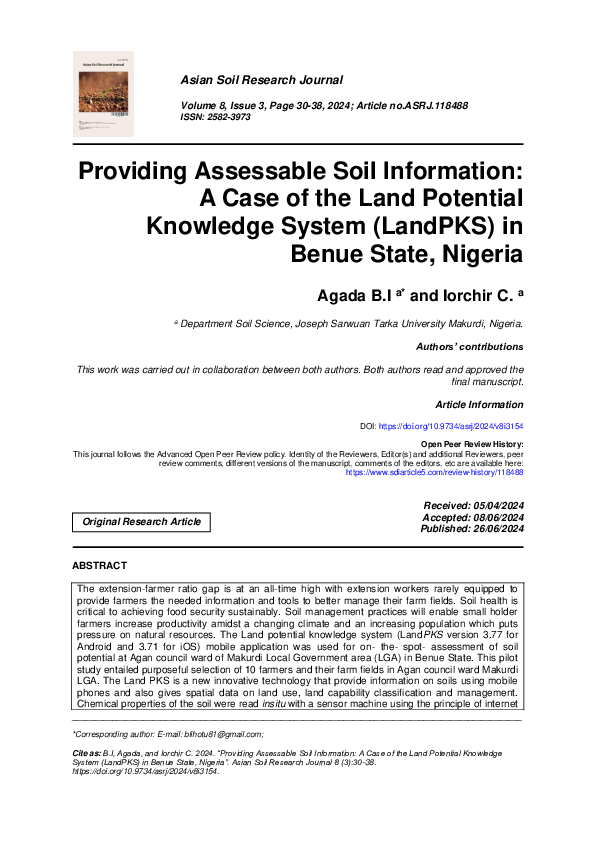 (PDF) Providing Assessable Soil Information: A Case of the Land ...