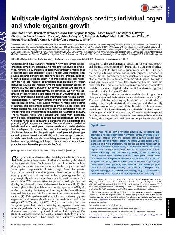 (PDF) Multiscale digital Arabidopsis predicts individual organ and ...