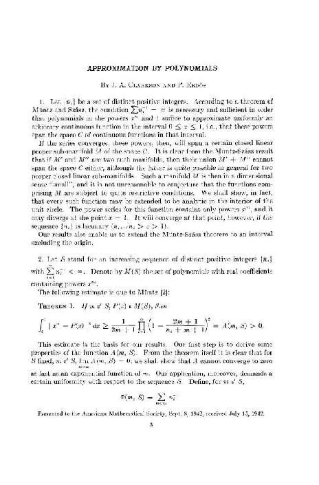 (PDF) Approximation by Polynomials