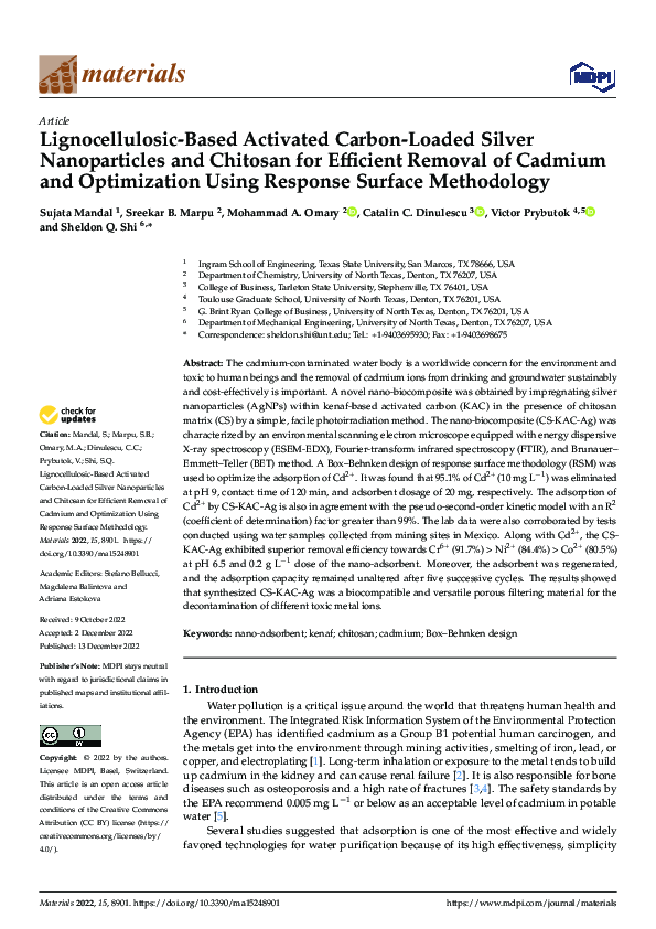 (PDF) Lignocellulosic-Based Activated Carbon-Loaded Silver Nanoparticles and Chitosan for ...