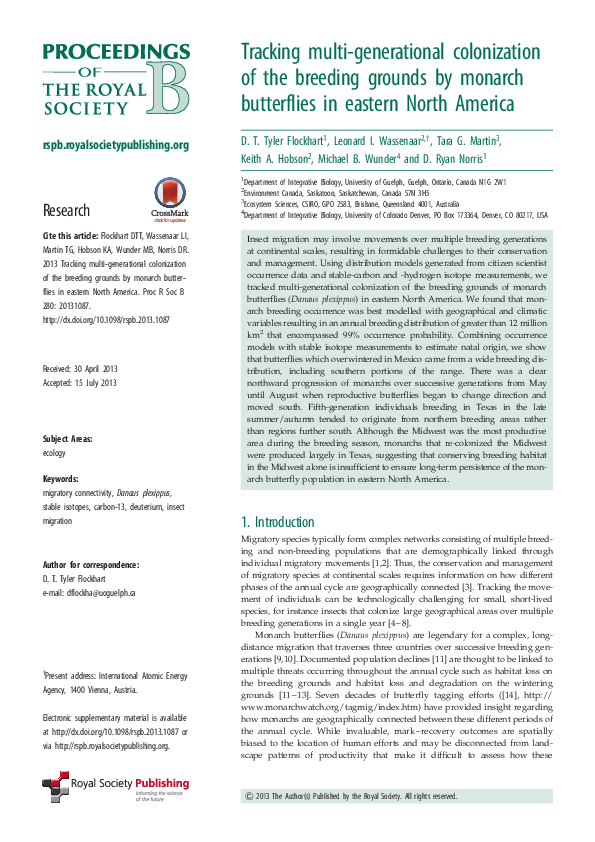 (PDF) Tracking multi-generational colonization of the breeding grounds ...