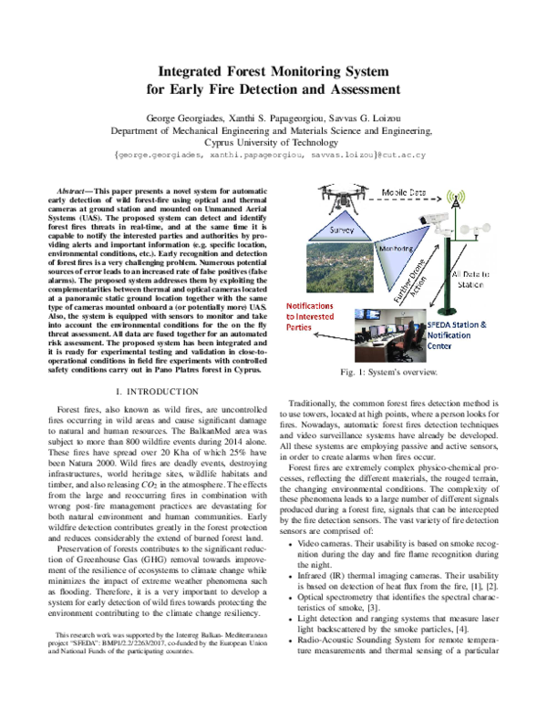 Pdf Integrated Forest Monitoring System For Early Fire Detection And Assessment