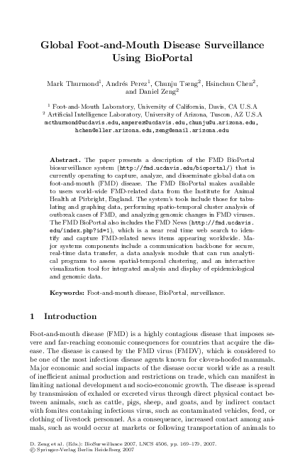 (PDF) Global Foot-and-Mouth Disease Surveillance Using BioPortal