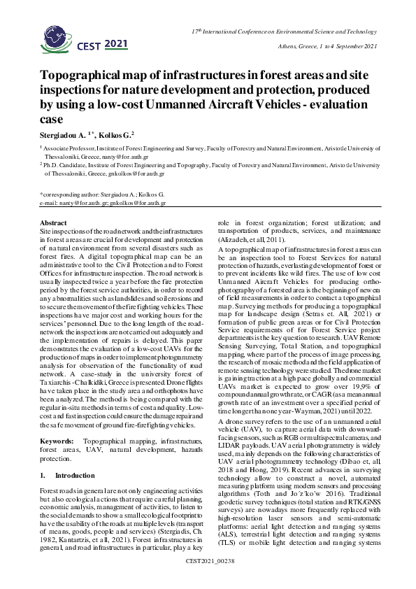 (PDF) Topographical map of infrastructures in forest areas and site inspections for nature ...