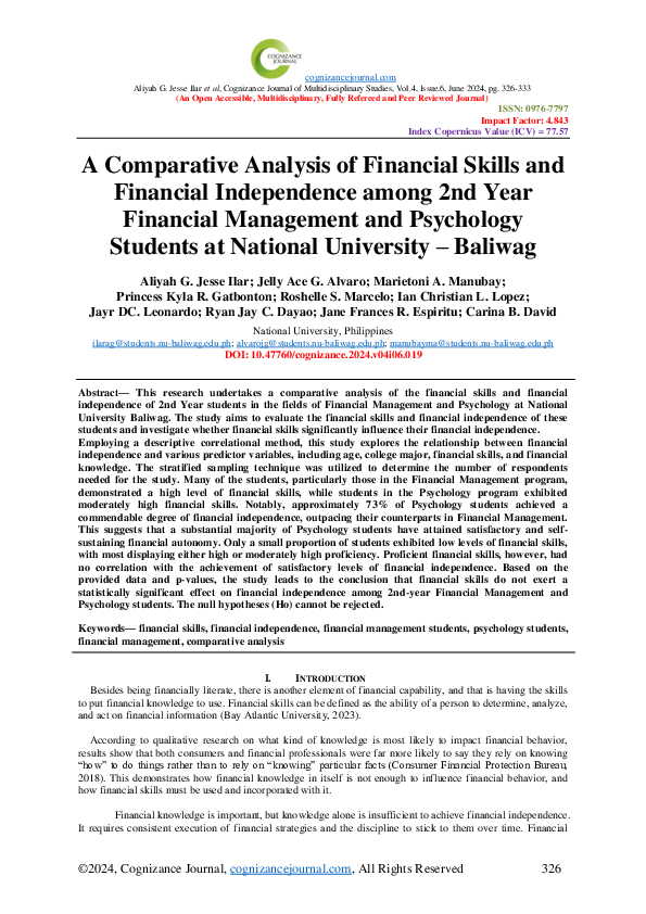 (PDF) A Comparative Analysis of Financial Skills and Financial ...