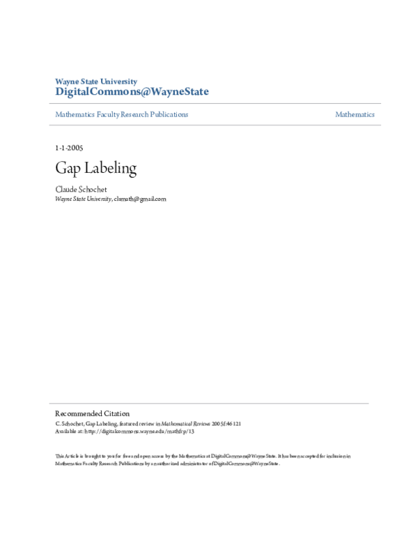 (PDF) Gap Labeling