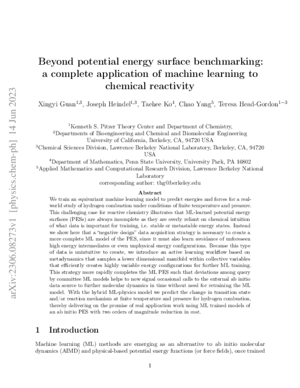 (PDF) Beyond potential energy surface benchmarking: a complete ...