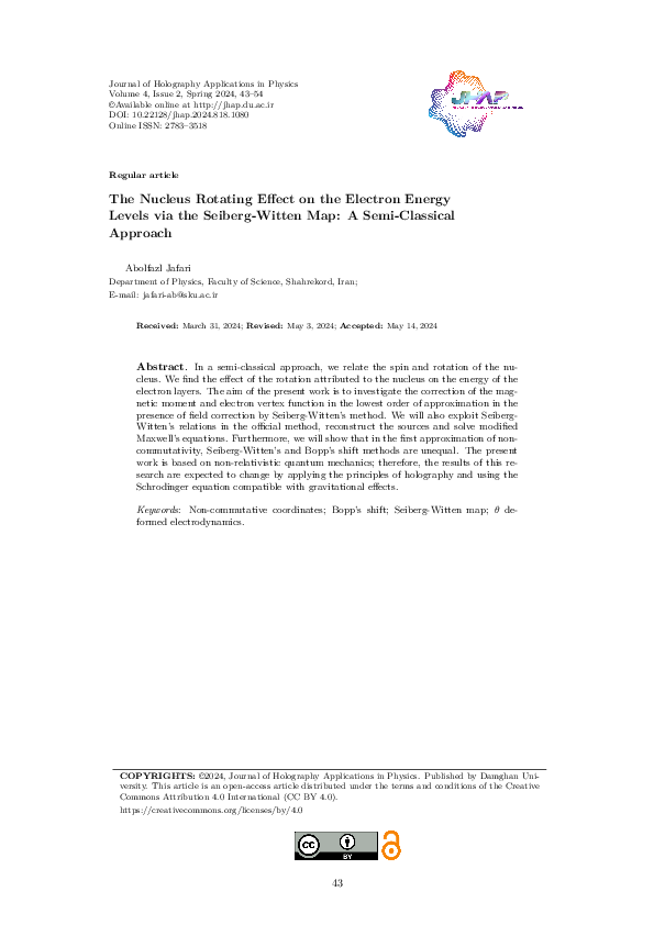 (PDF) The Nucleus Rotating Effect on the Electron Energy Levels via the ...