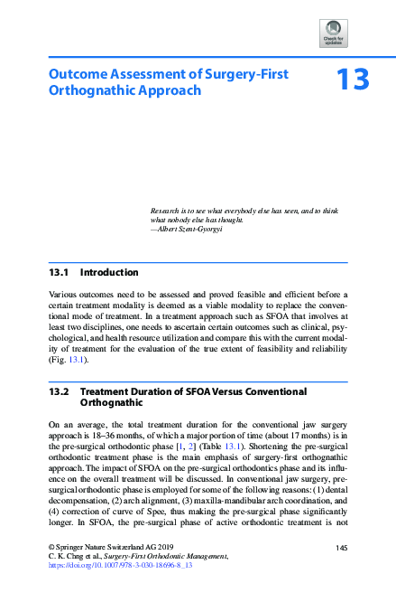 (PDF) Outcome Assessment of Surgery-First Orthognathic Approach | Eric ...