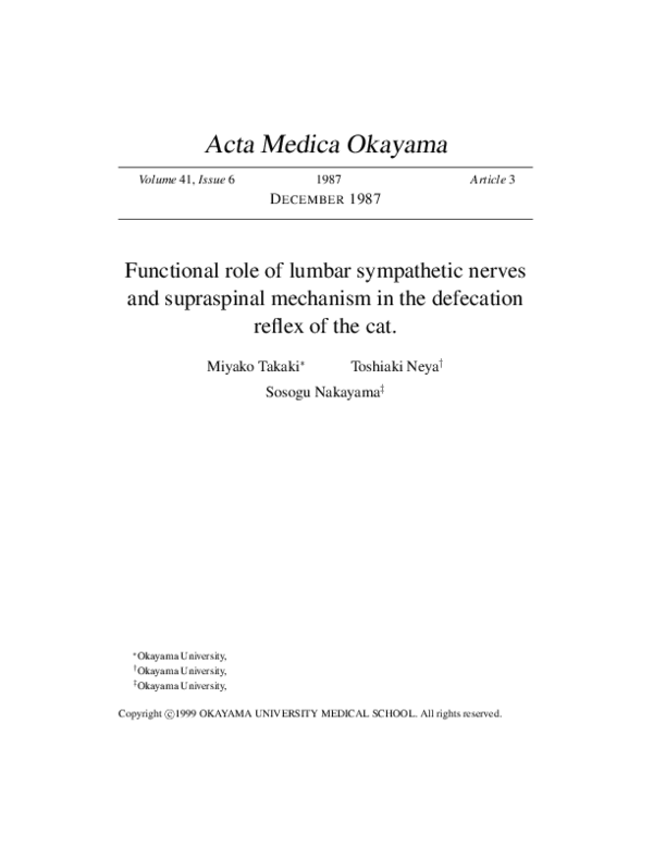 (PDF) Functional role of lumbar sympathetic nerves and supraspinal ...
