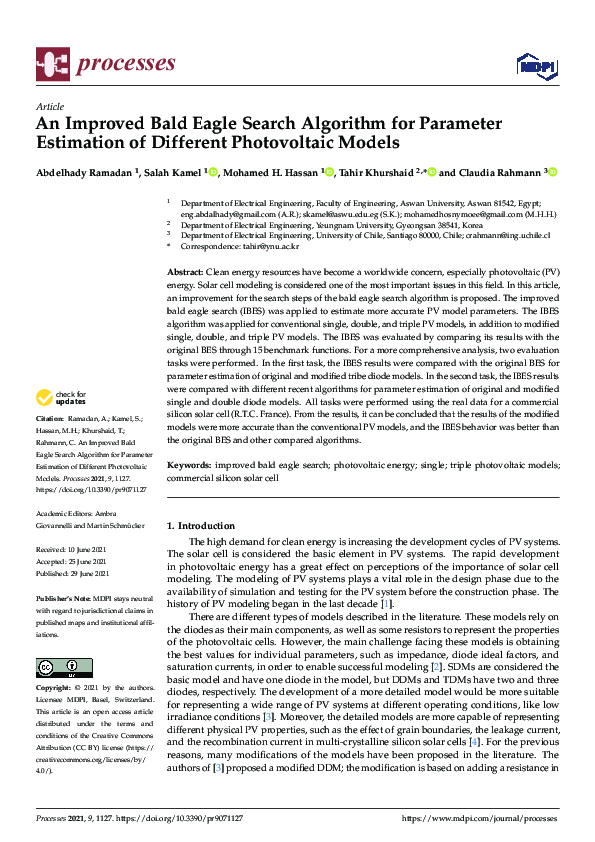 (PDF) An Improved Bald Eagle Search Algorithm for Parameter Estimation of Different Photovoltaic ...