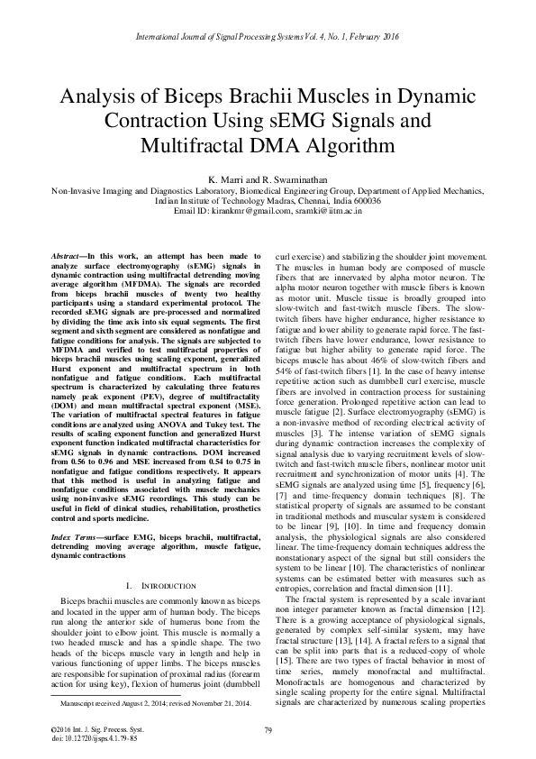 (PDF) Analysis of Biceps Brachii Muscles in Dynamic Contraction Using ...