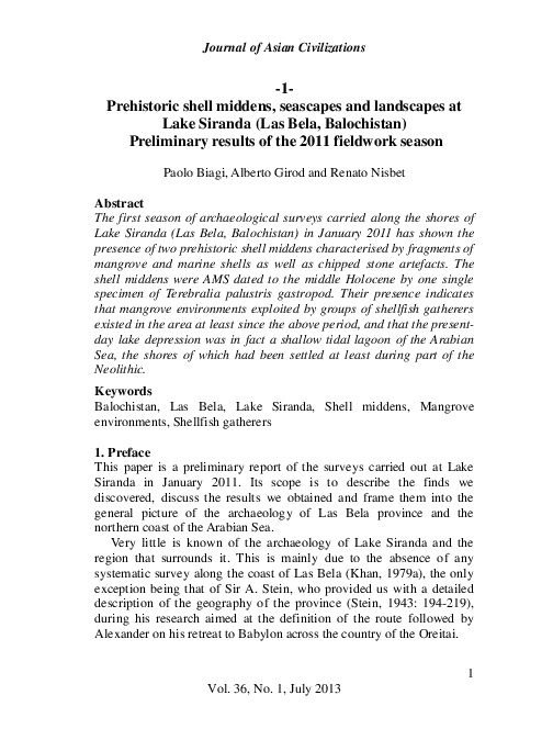 (PDF) Prehistoric Shell Middens, Seascapes and Landscapes at Lake ...