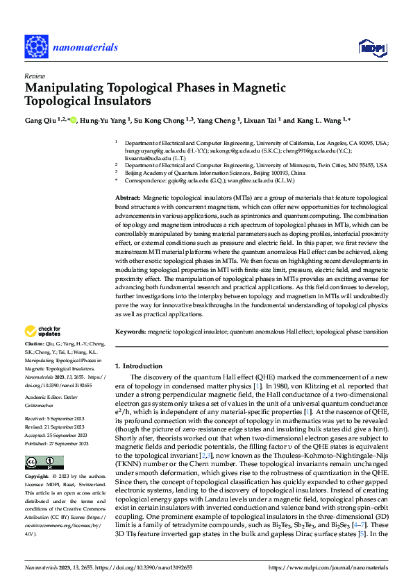 (PDF) Manipulating Topological Phases in Magnetic Topological Insulators