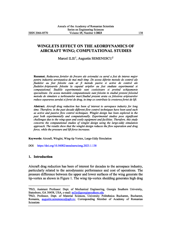 (PDF) Winglets effect on the aerodynamics of aircraft wing; computational studies