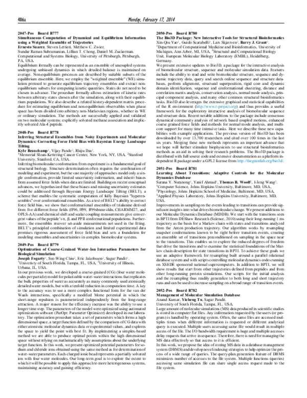 (PDF) Management of Molecular Simulation Database