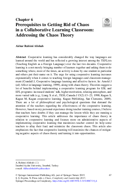 (PDF) Prerequisites to Getting Rid of Chaos in a Collaborative Learning ...