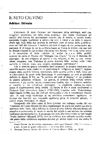 (PDF) Il mito Calvino
