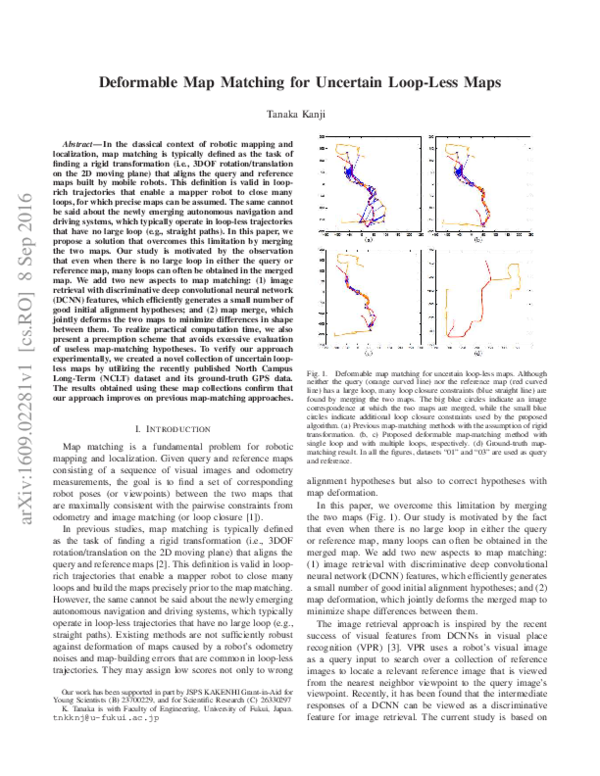 (PDF) Deformable Map Matching for Uncertain Loop-Less Maps