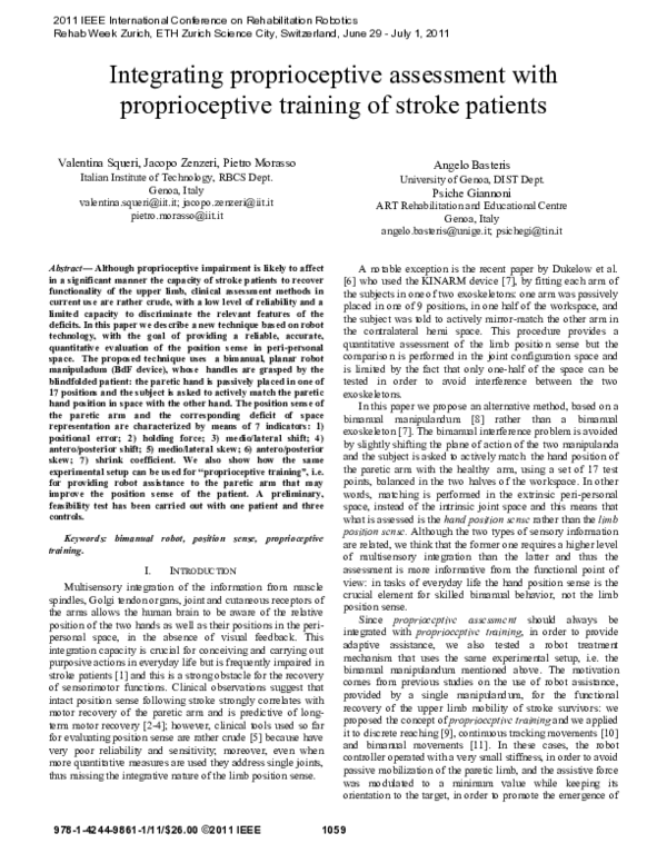 (PDF) Integrating proprioceptive assessment with proprioceptive ...