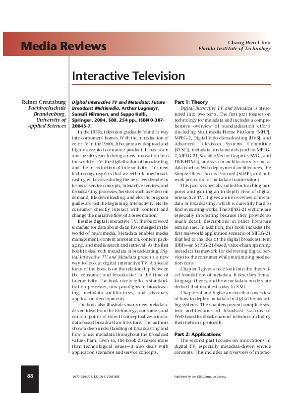 (PDF) Interactive Television