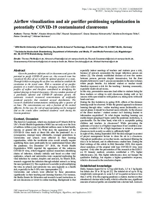 (PDF) Airflow visualization and air purifier positioning optimization ...