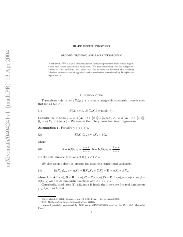 (PDF) Bi-Poisson Process