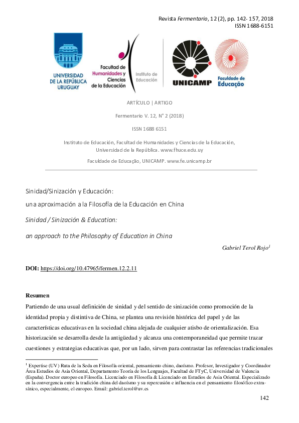 (PDF) Sinidad/Sinización y Educación: una aproximación a la Filosofía ...
