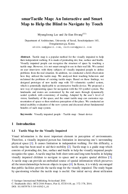(PDF) smarTactile Map: An Interactive and Smart Map to Help the Blind ...
