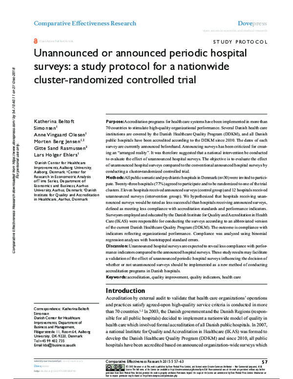 (PDF) Unannounced or announced periodic hospital surveys: a study ...