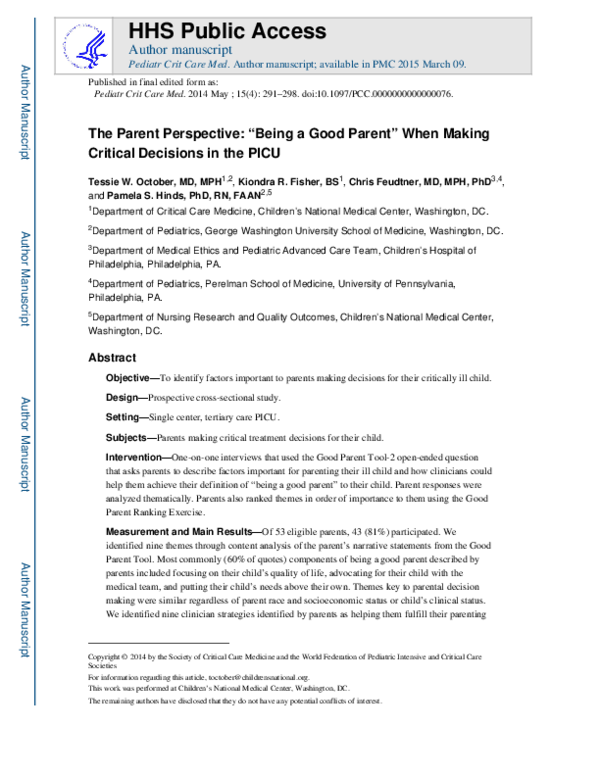 (PDF) The Parent Perspective