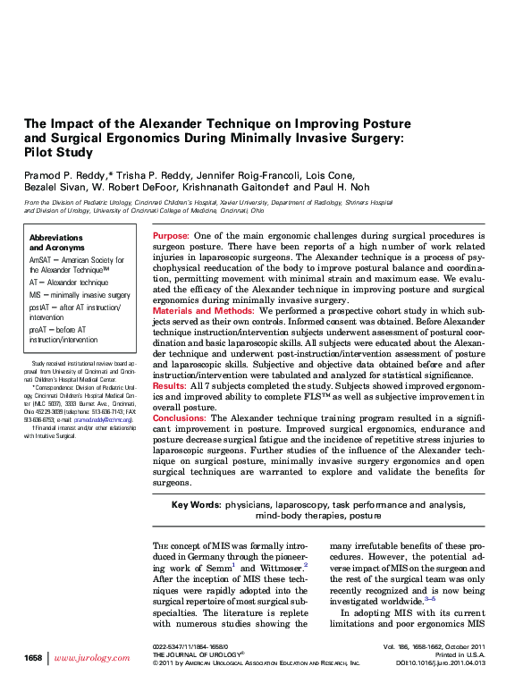 (PDF) The Impact of the Alexander Technique on Improving Posture and ...