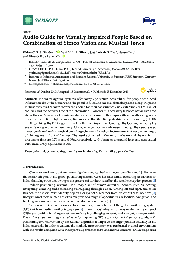 (PDF) Audio Guide for Visually Impaired People Based on Combination of ...