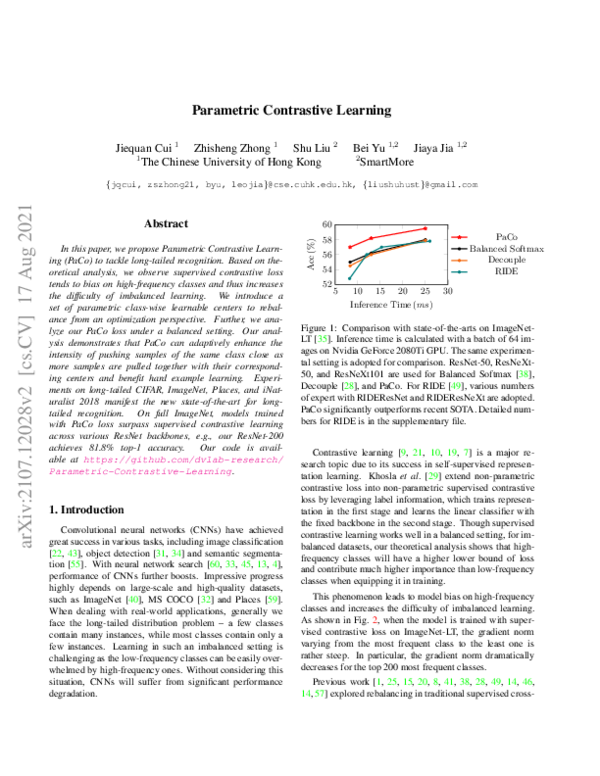 (PDF) Parametric Contrastive Learning
