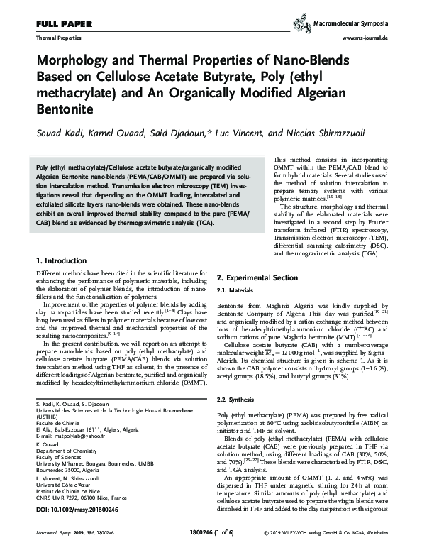(PDF) Thermal and Morphological Insights of Nano-Blends
