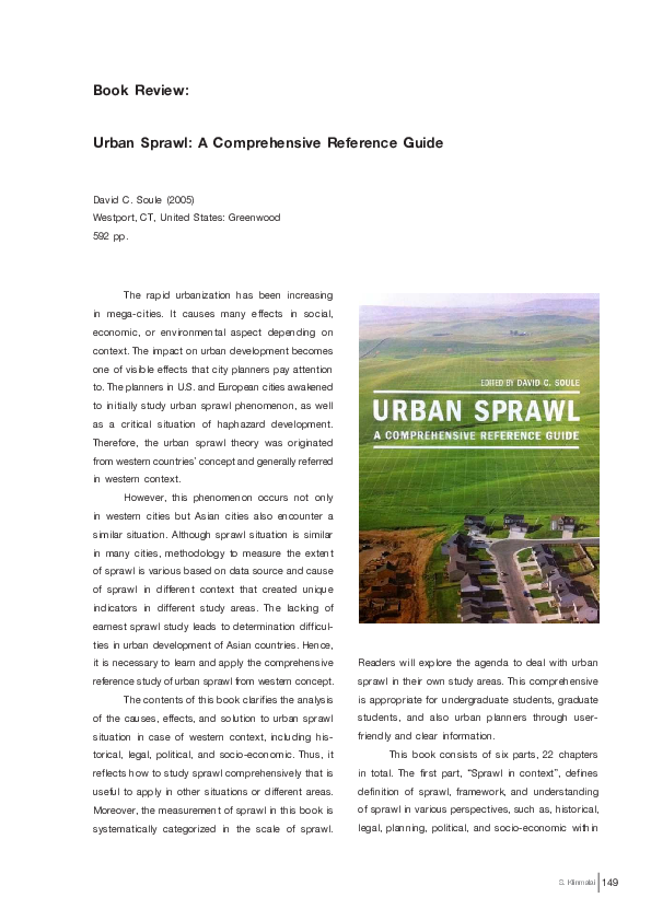 (PDF) Urban Sprawl: A Comprehensive Reference Guide