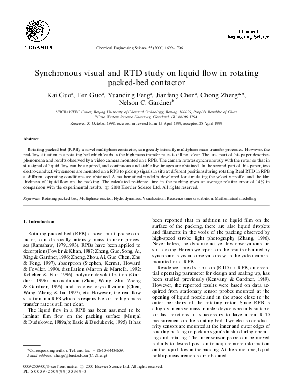(PDF) Synchronous visual and RTD study on liquid flow in rotating ...