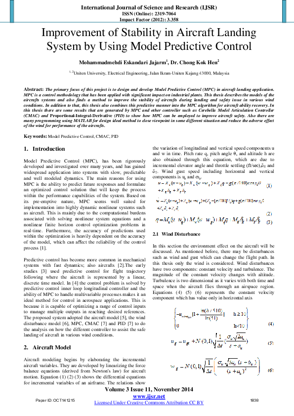 (PDF) Improvement of Stability in Aircraft Landing System by Using ...