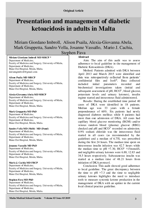 (PDF) Presentation and management of diabetic ketoacidosis in adults in ...