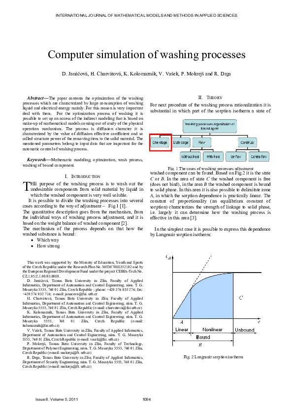 (PDF) Computer simulation of washing processes