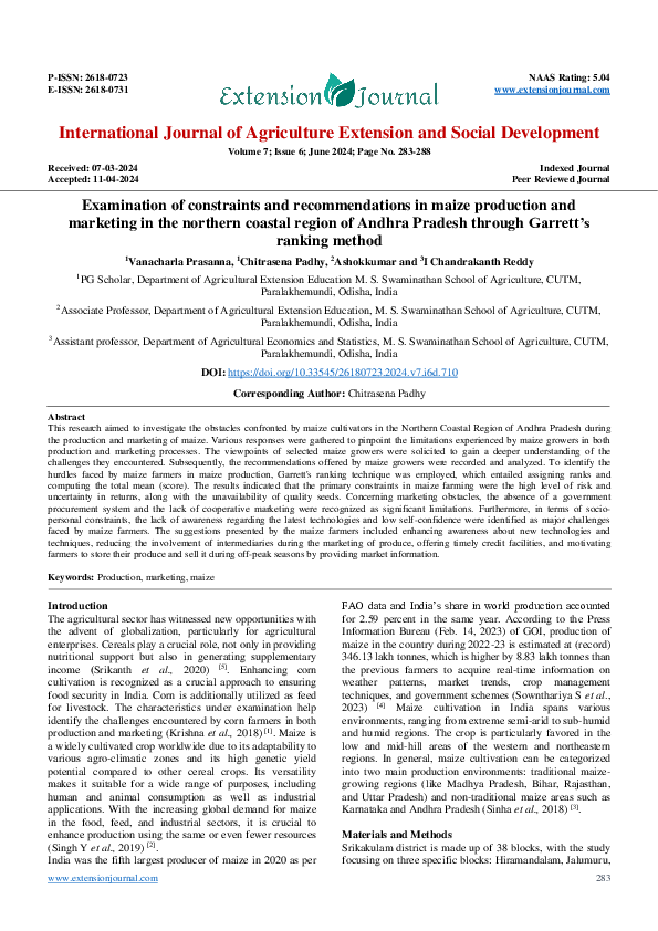 (PDF) Examination of constraints and recommendations in maize ...
