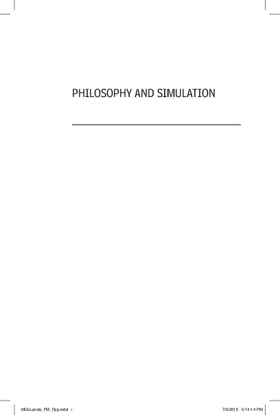 (PDF) Philosophy and Simulation