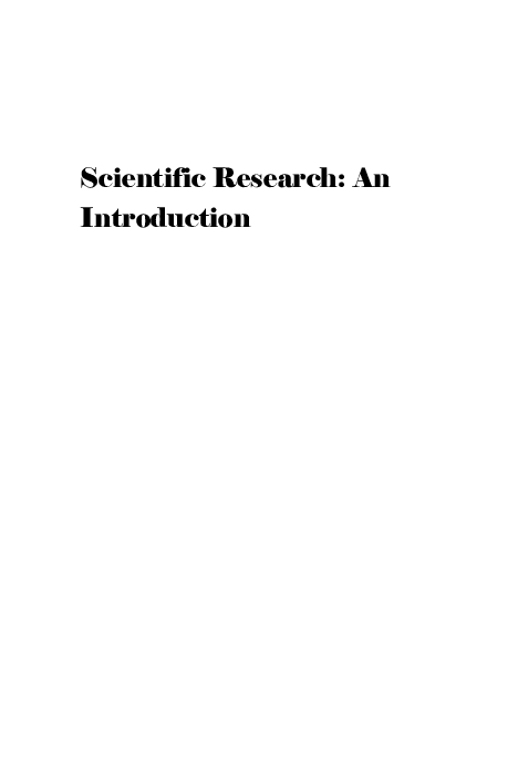 (PDF) Scientific Research: An Introduction
