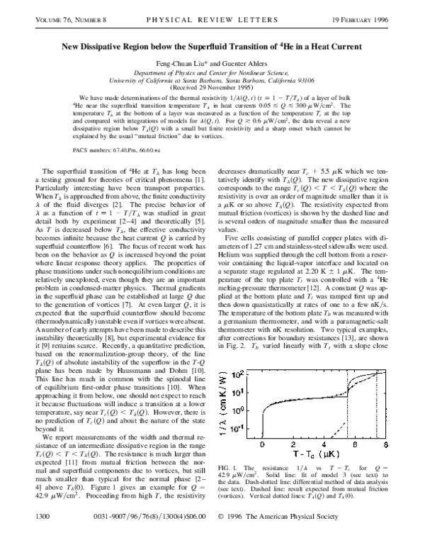 (PDF) New dissipative region below the superfluid transition of 4He in ...