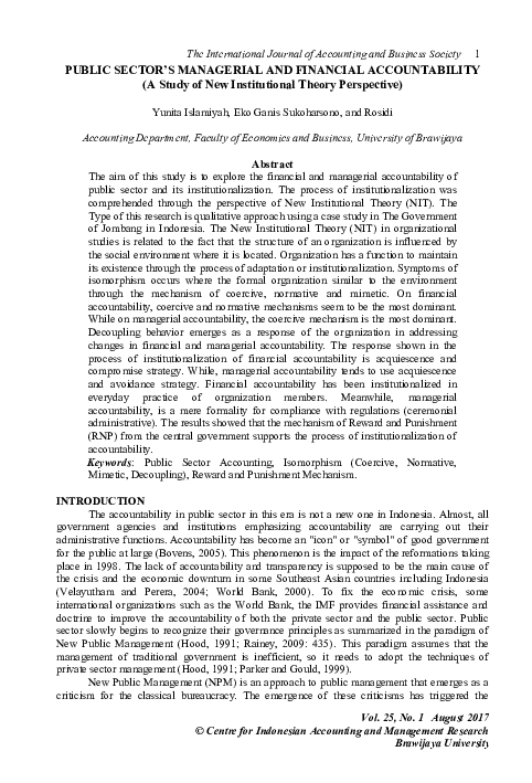 (PDF) Public Sector’s Managerial and Financial Accountability