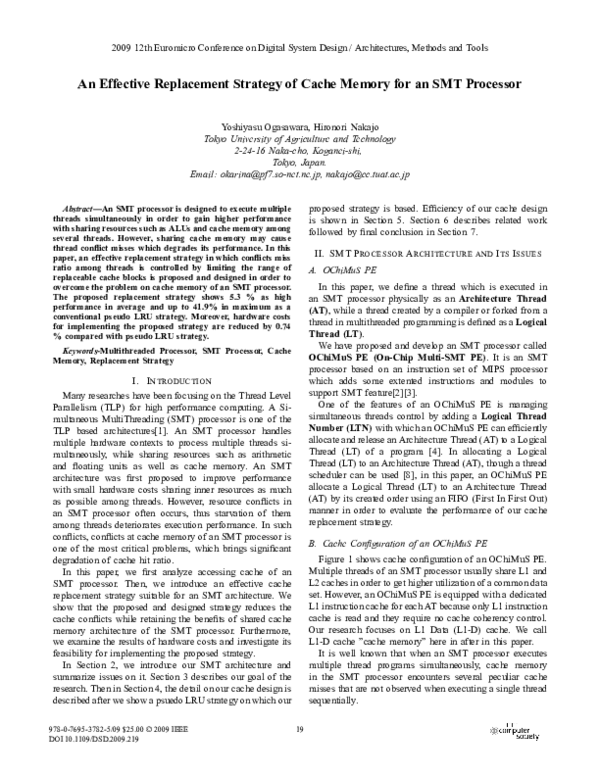 (PDF) An Effective Replacement Strategy of Cache Memory for an SMT ...