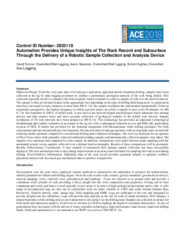 (PDF) Automation Provides Unique Insights of The Rock Record and ...