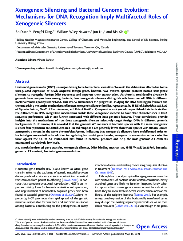 (PDF) Xenogeneic Silencing and Bacterial Genome Evolution: Mechanisms ...