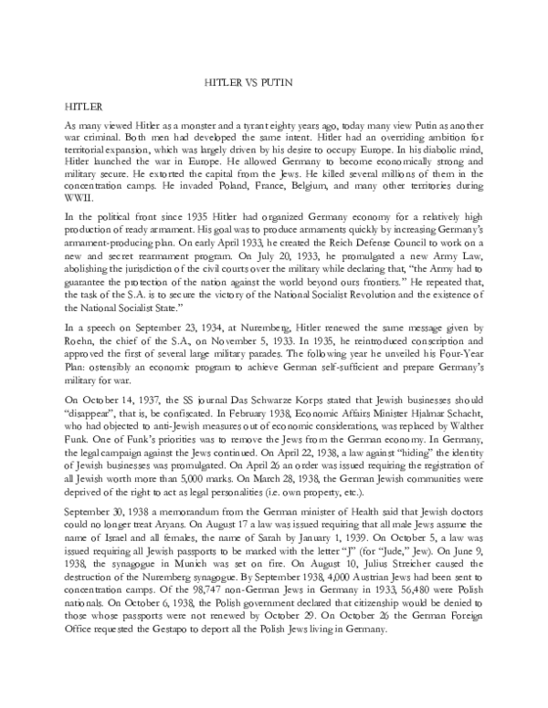 (PDF) HITLER VS PUTIN