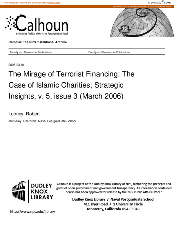 (PDF) The mirage of terrorist financing: The case of Islamic charities